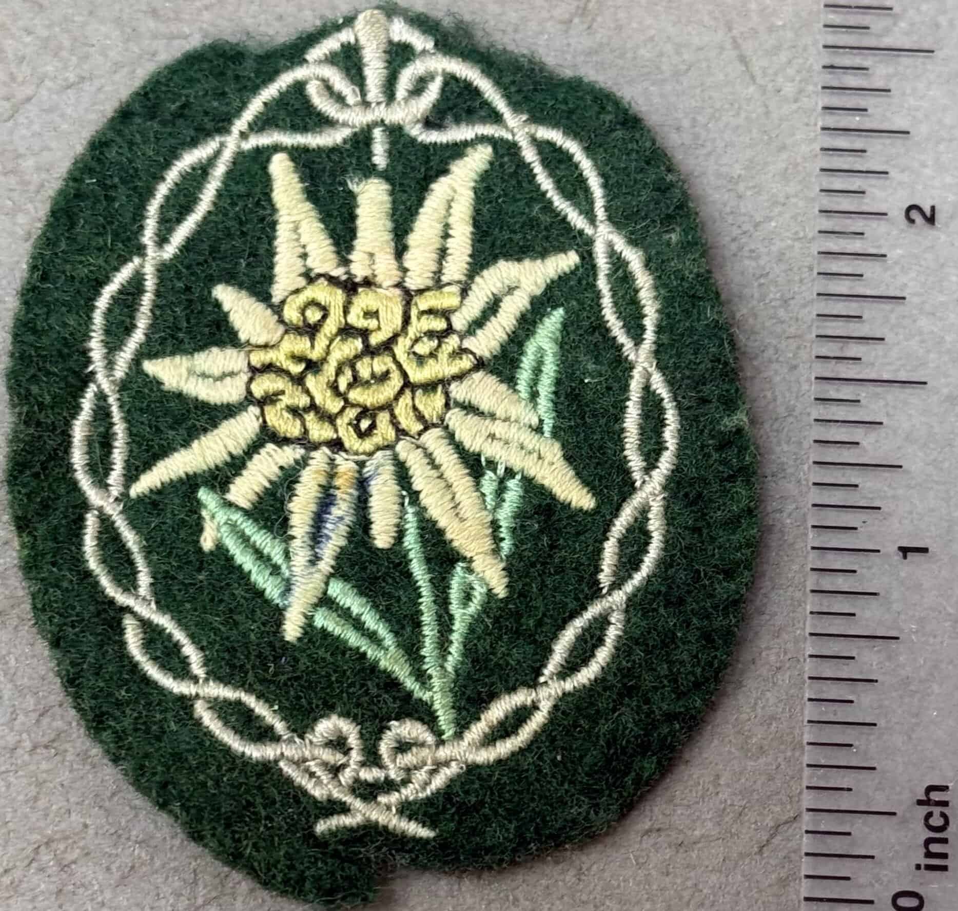 Original WWII Gebirgsjäger Edelweiss Sleeve Insignia - COA