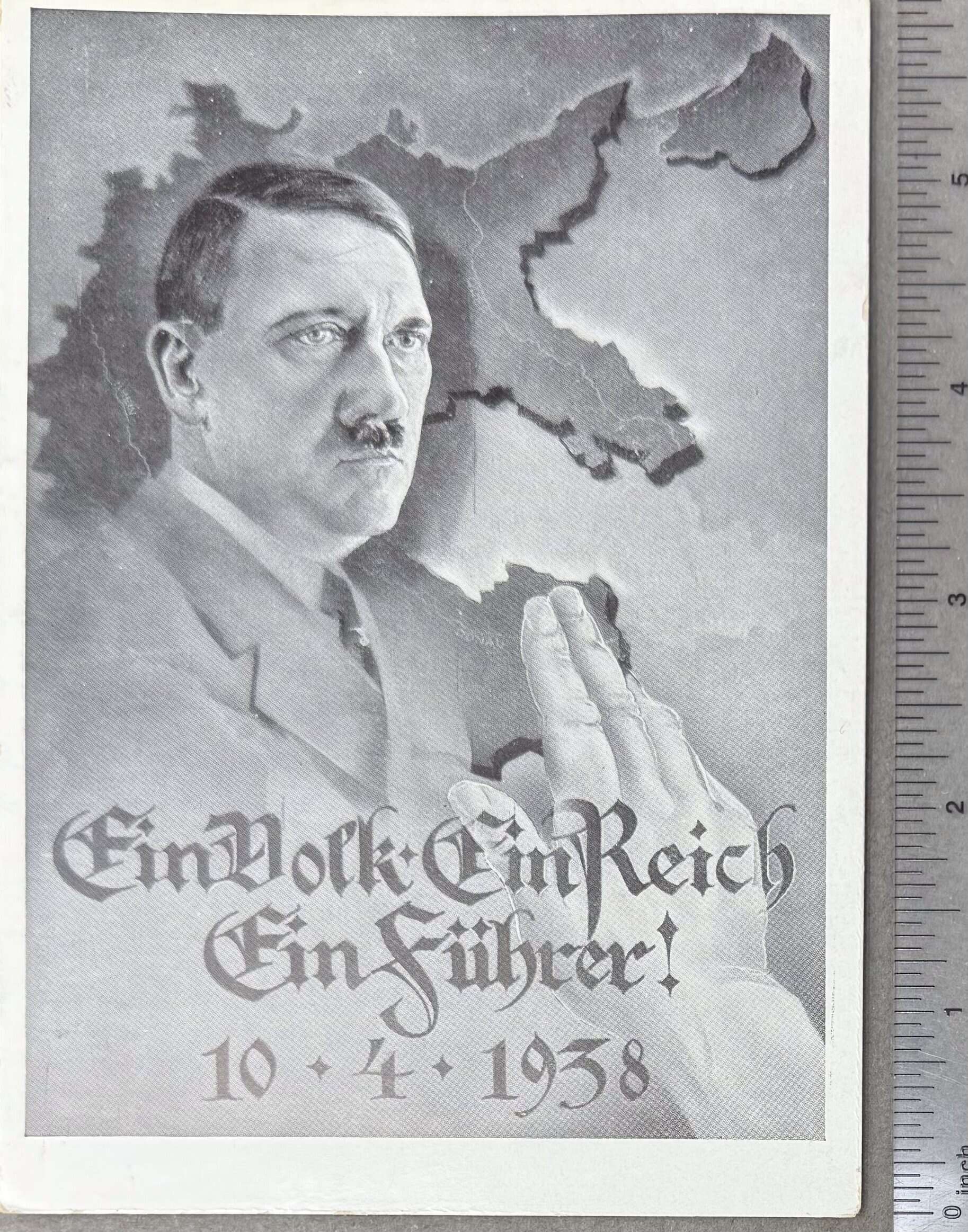 Rare 1939 Adolf Hitler Postcard – WWII Relic, Gettysburg COA
