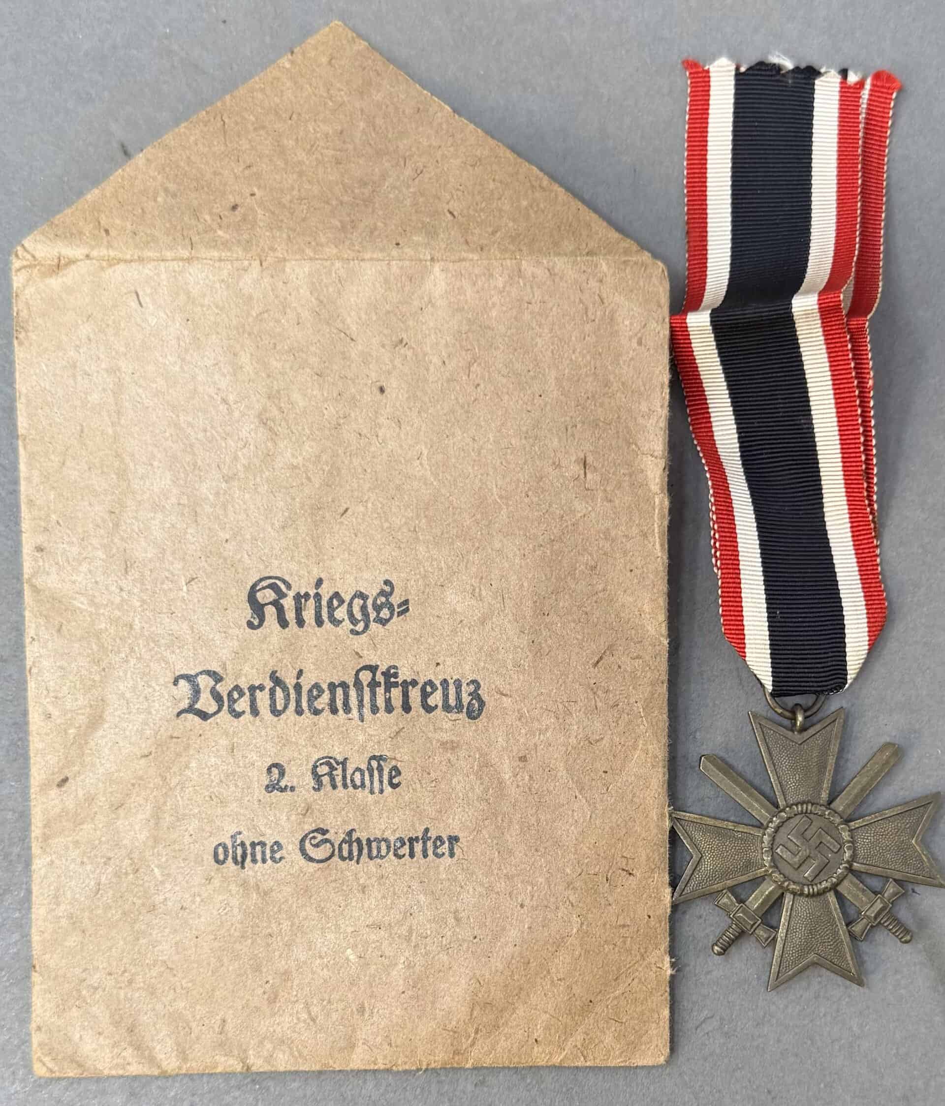 Original German WWII War Merit Cross 2nd Cl w/ Swords COA