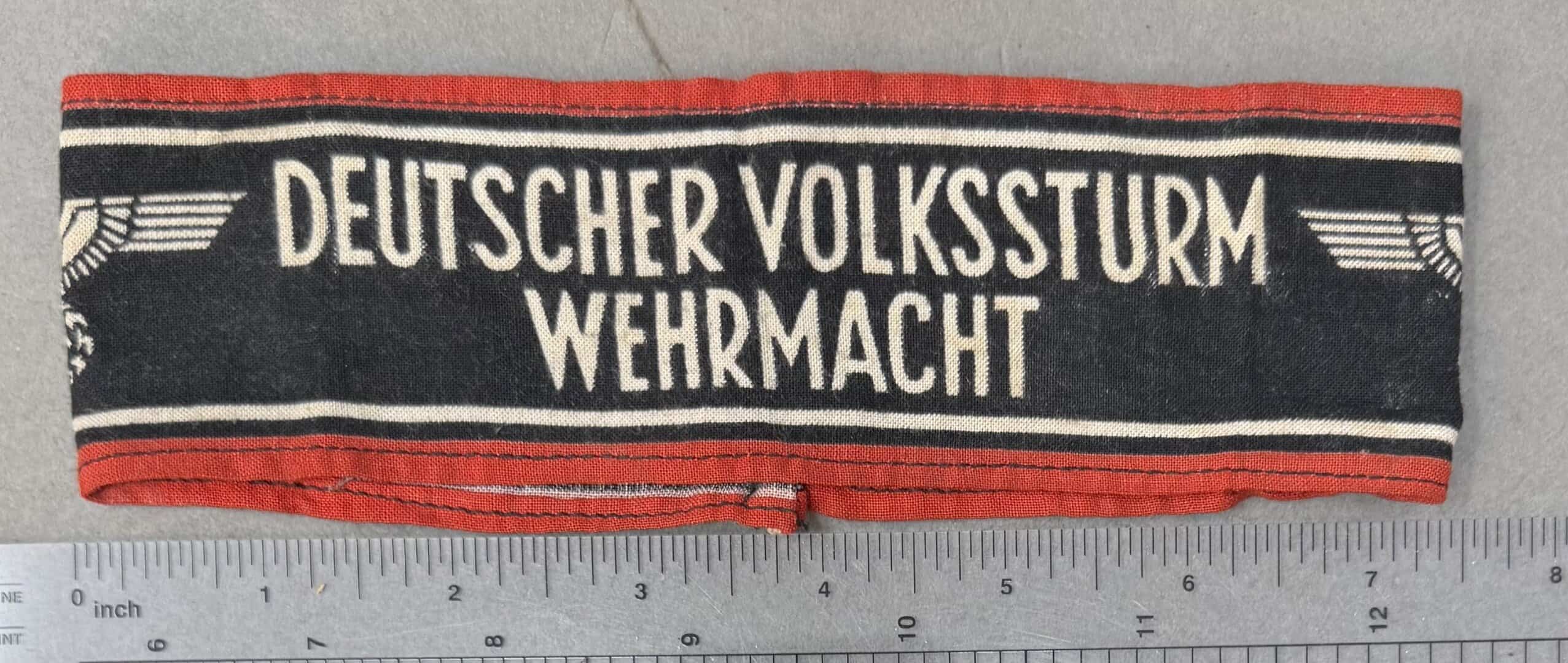 WWII German Volkssturm Armband - Veteran Bring-Back COA