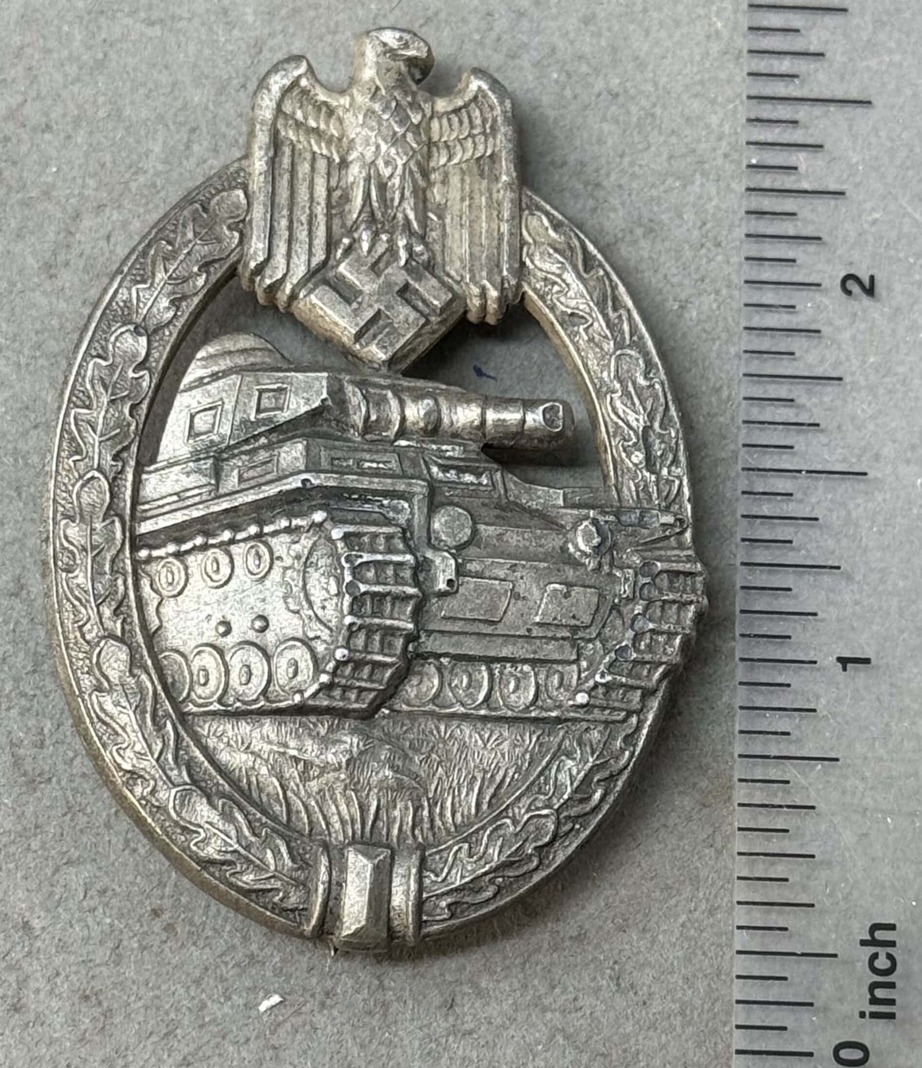 Rare WWII German Heer Panzer Assault Badge Silver | COA