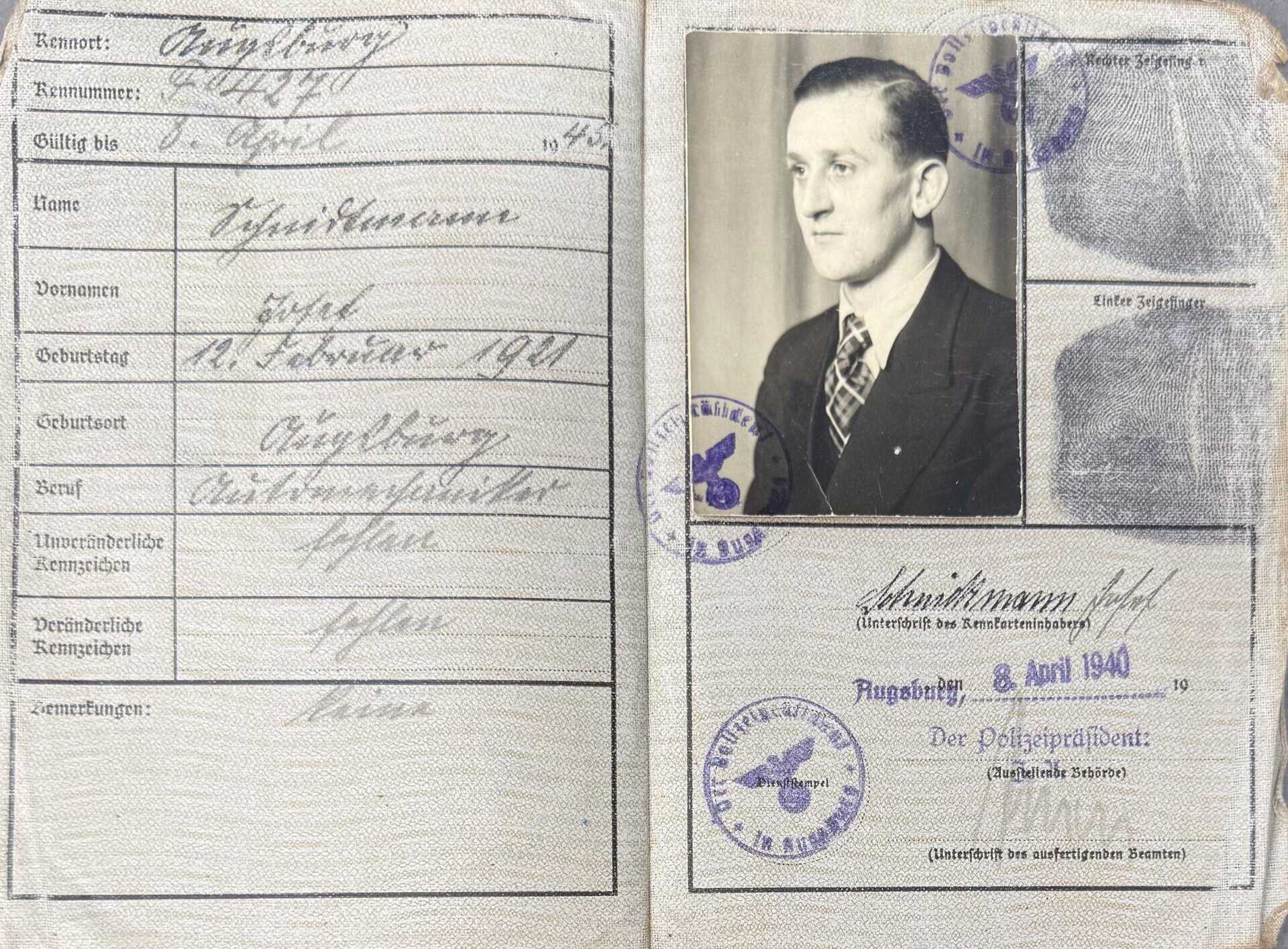 Gettysburg Find: WWII German NSDAP Badge Papers - Certified