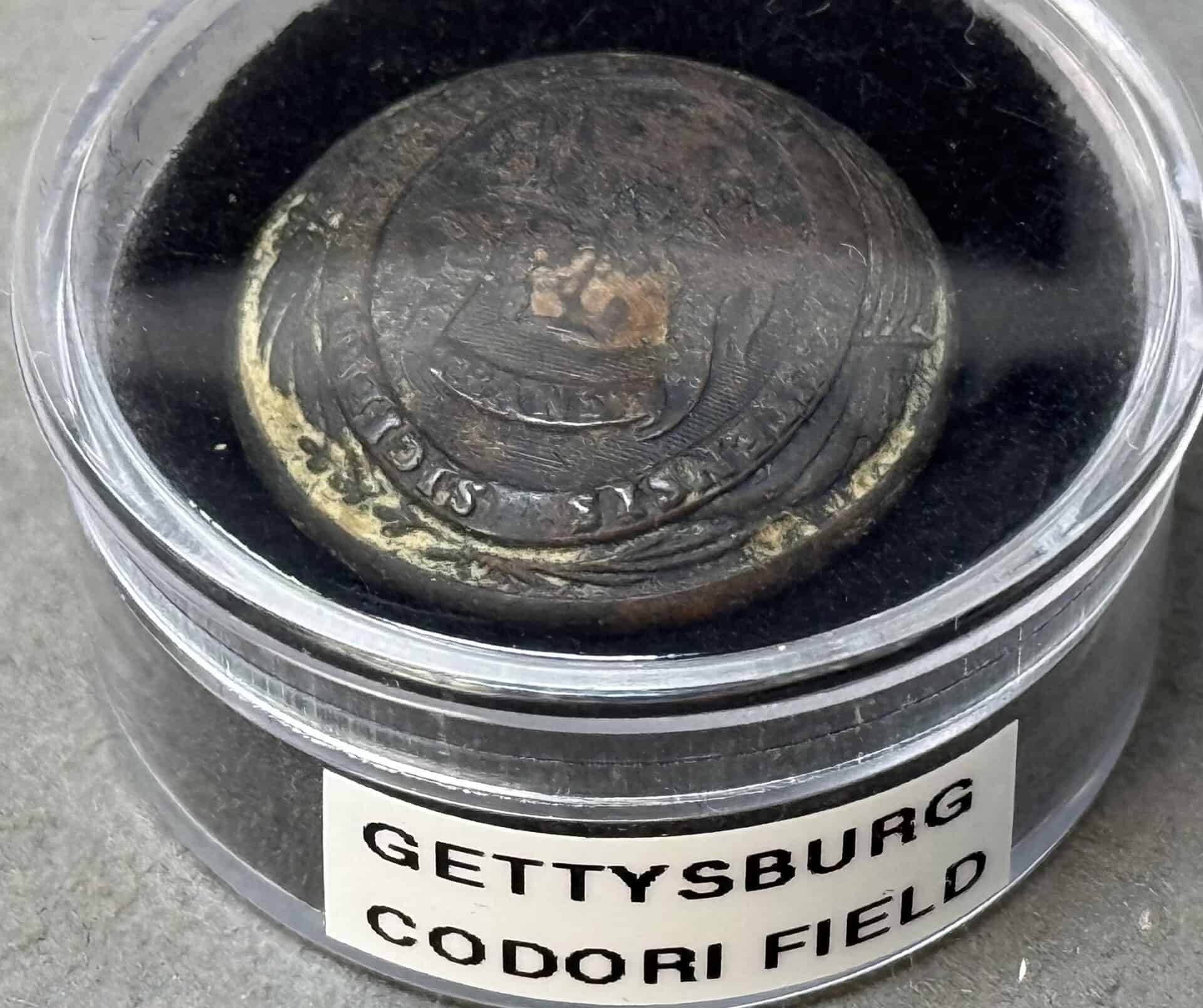 Authentic Union CT Button from Gettysburg – Rosensteel COA