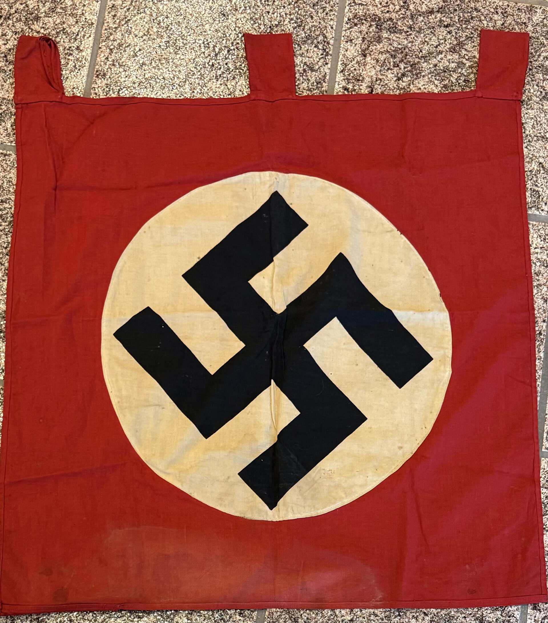 Rare WWII German NSDAP Nazi Podium Flag | - Museum COA